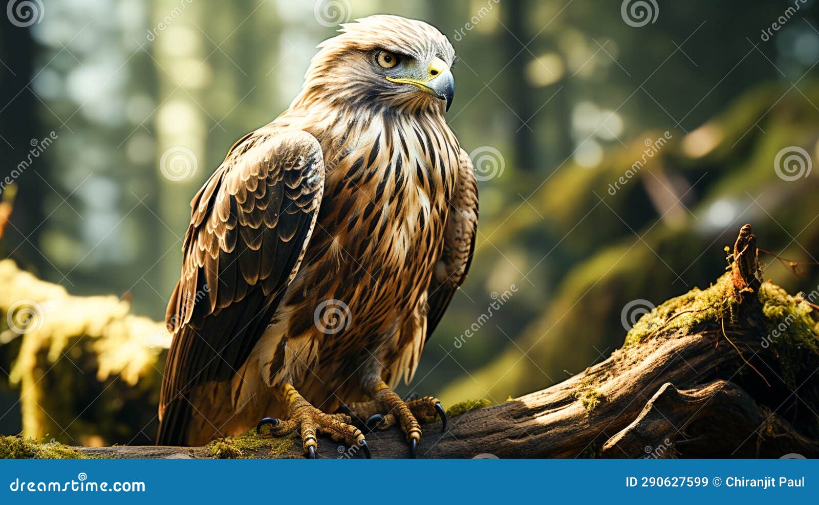 A Majestic Hawk Perching on a Branch Staring into the Camera Stock ...