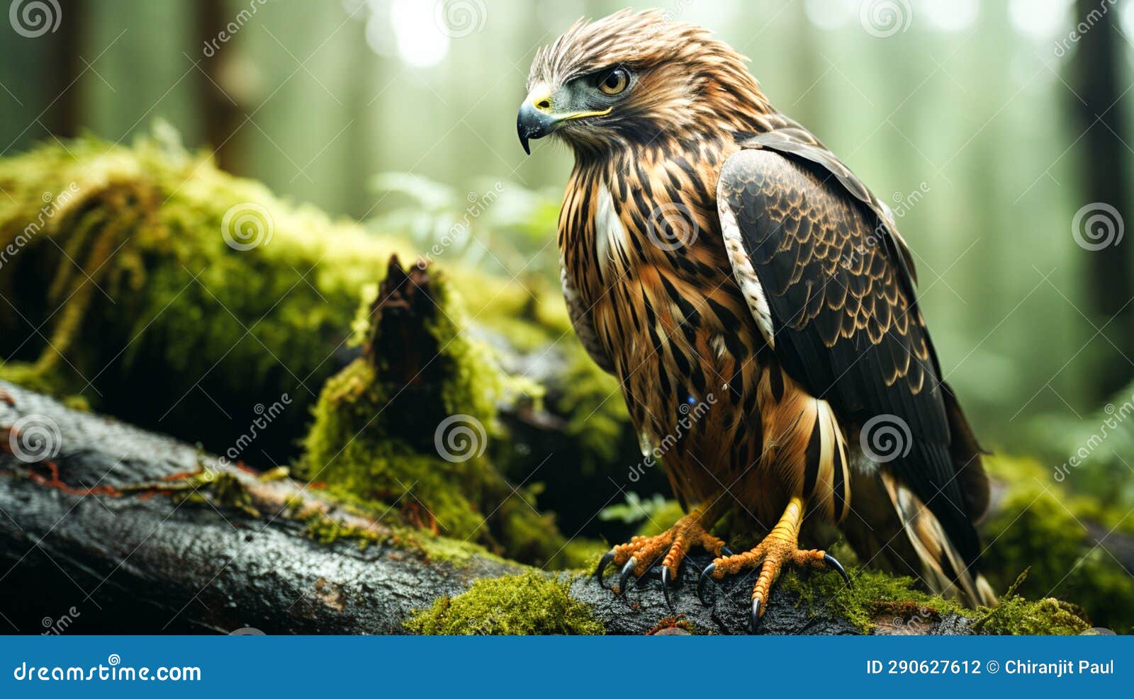 A Majestic Hawk Perching on a Branch Staring into the Camera Stock ...