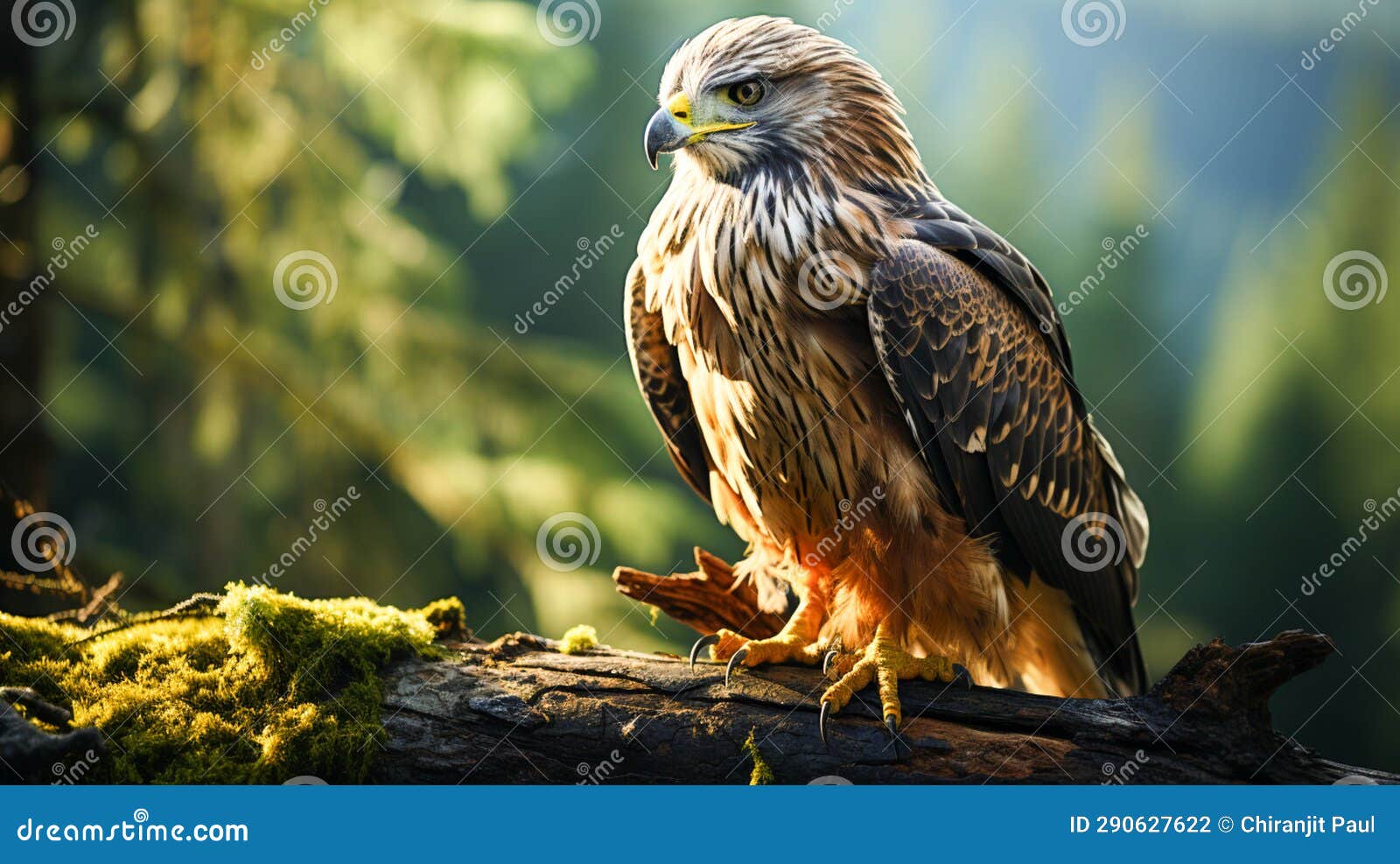 A Majestic Hawk Perching on a Branch Staring into the Camera Stock ...