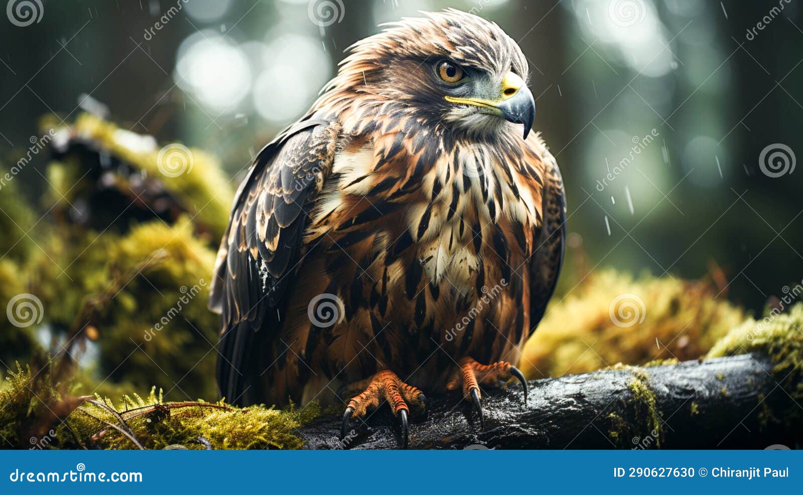 A Majestic Hawk Perching on a Branch Staring into the Camera Stock ...