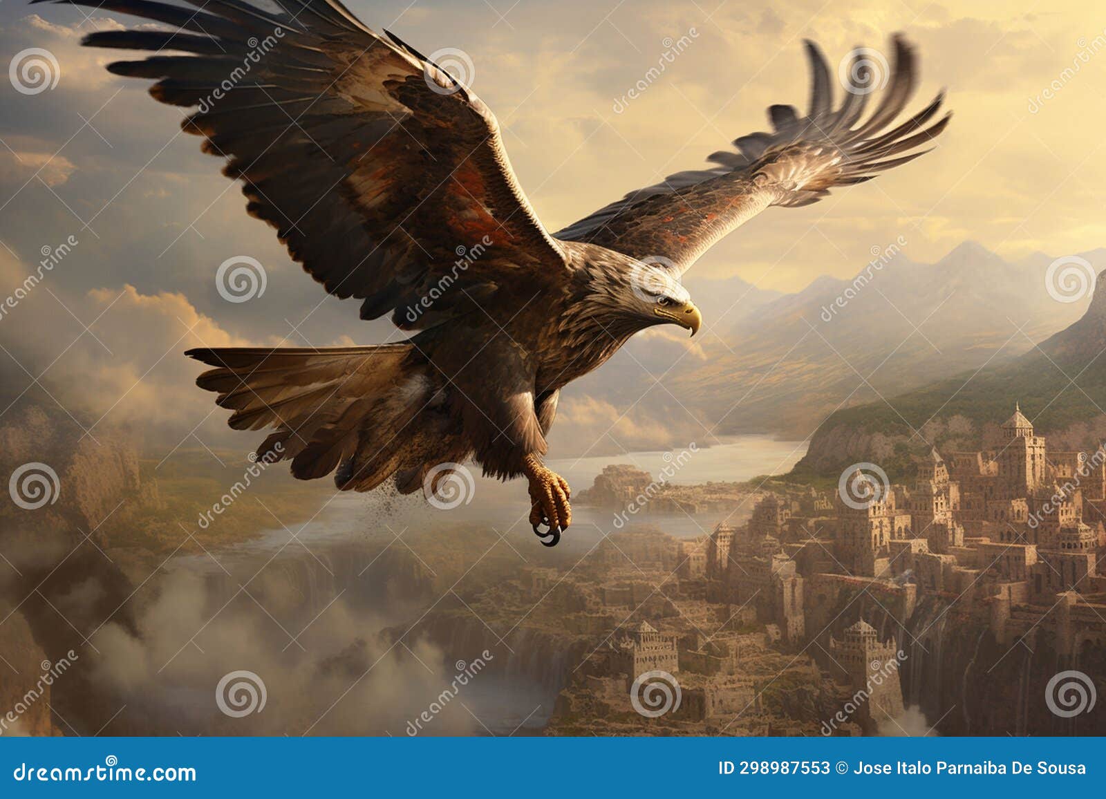 Majestic Hawks Soaring through Ancient Skies in in Stock Image - Image ...
