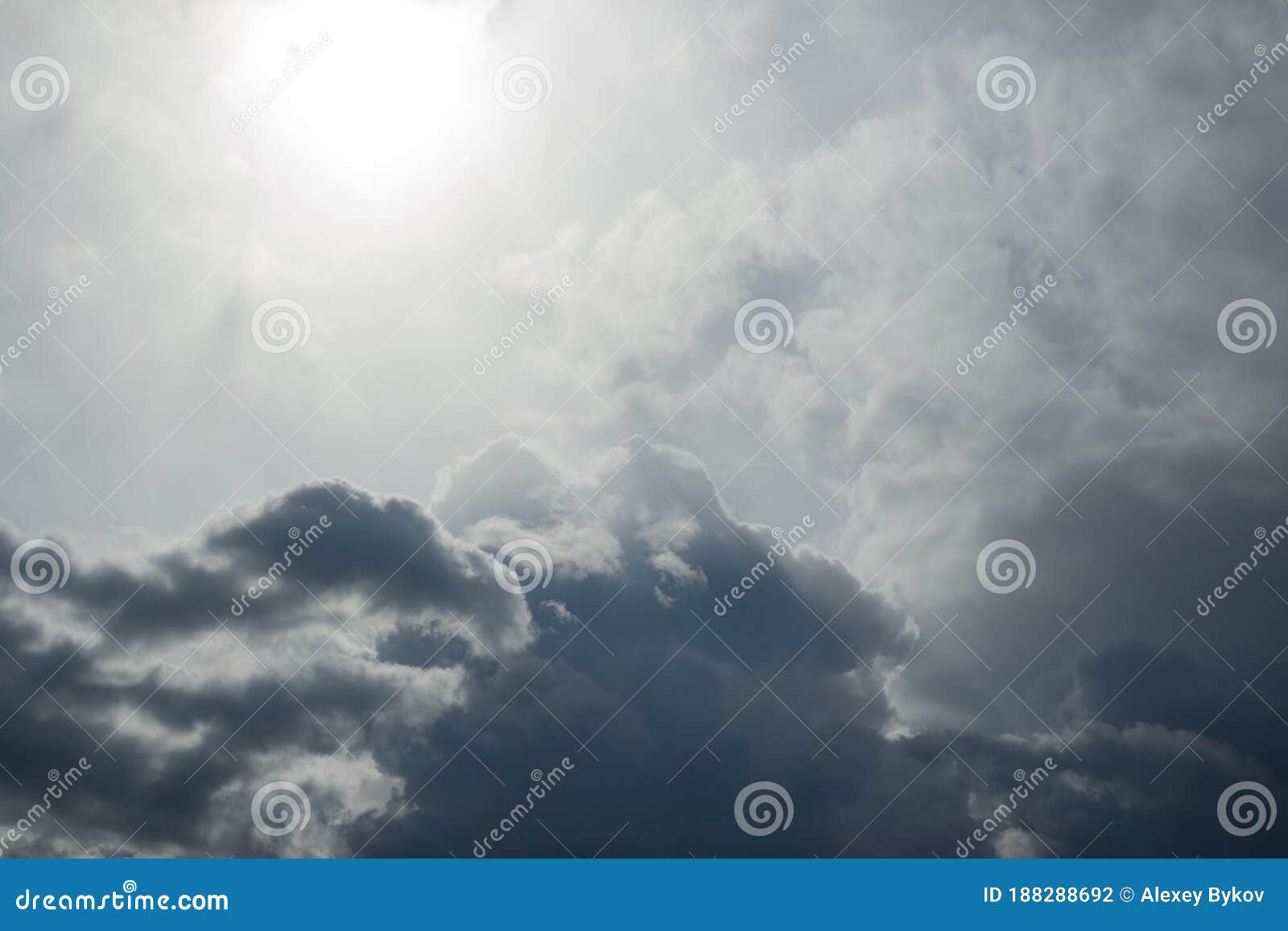 Majestic Heaven. Beautiful Thunder Clouds with Sun. Stock Photo - Image ...