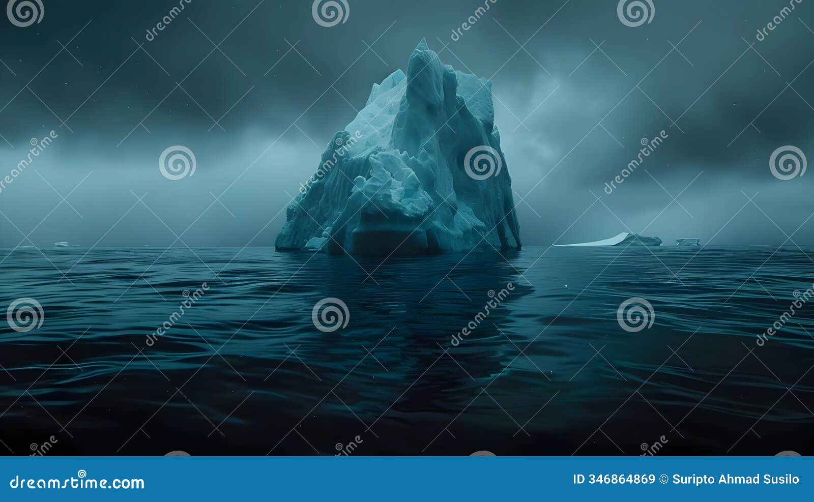 Majestic Iceberg in Dark Ocean: a Realistic Image Stock Illustration ...