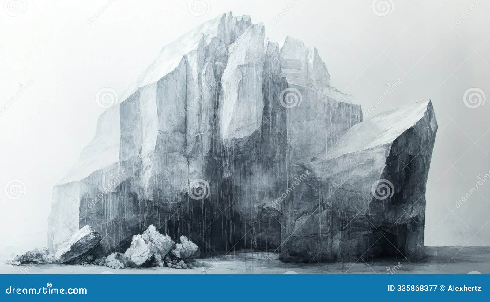 Majestic Iceberg Pencil Drawing Stock Illustration - Illustration of ...