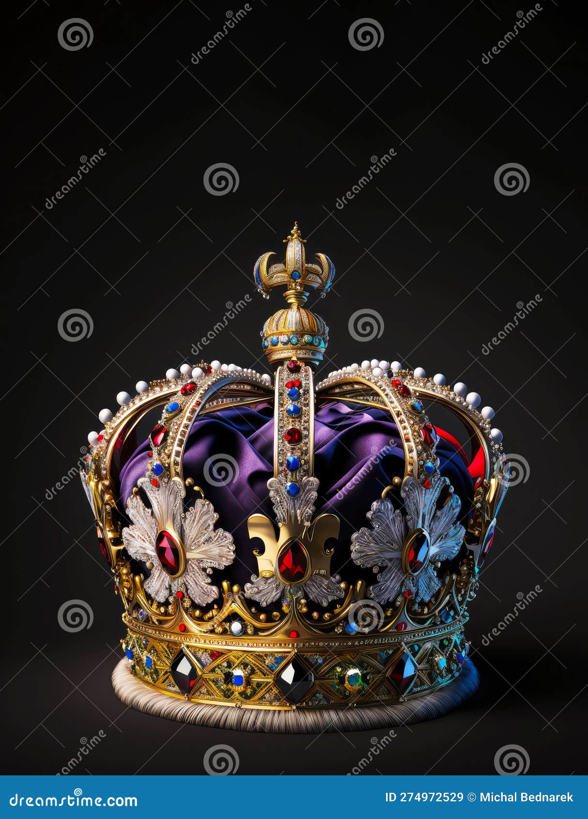 Majestic King or Queen Royal Crown. Generative AI Stock Illustration ...