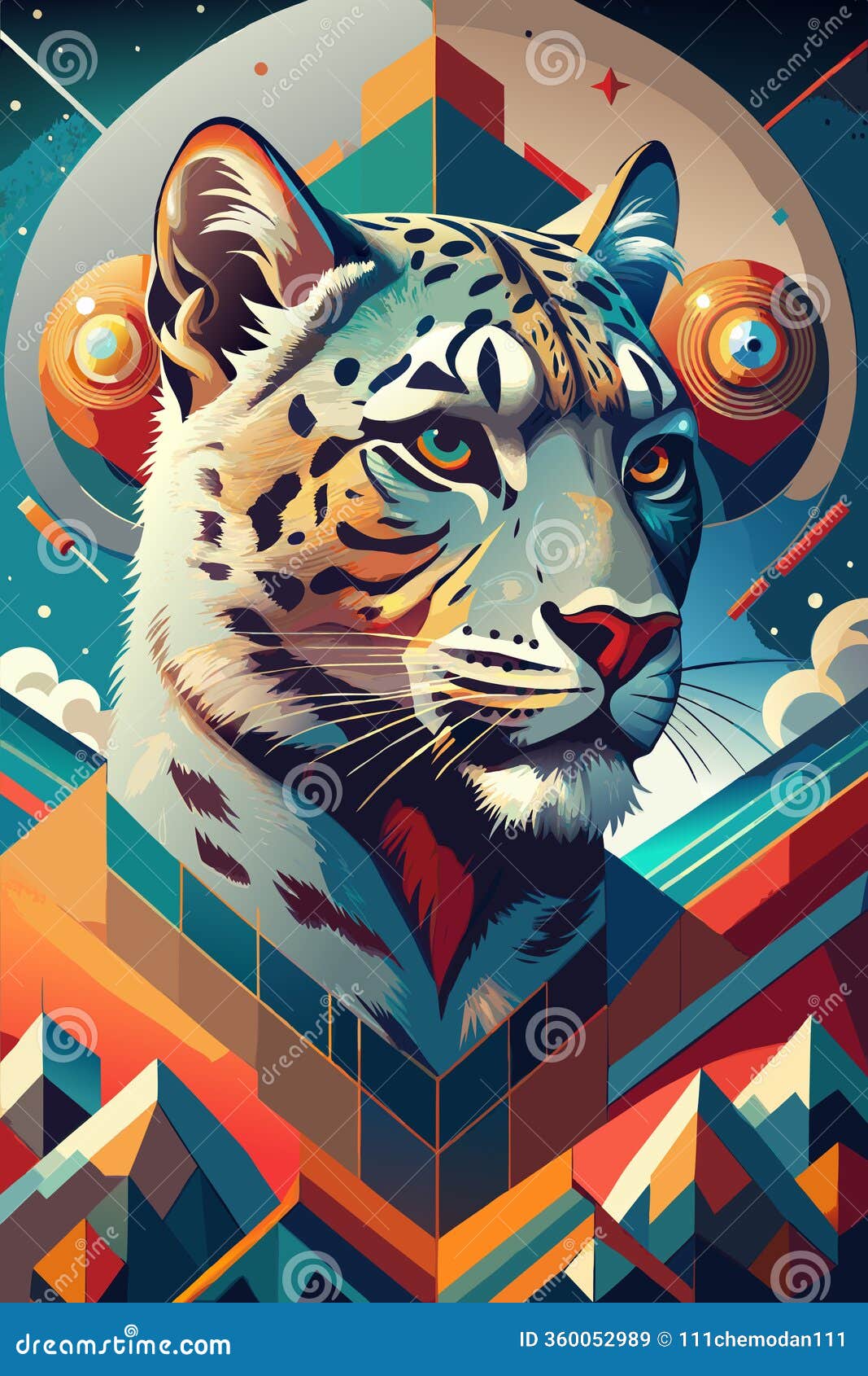 Leopard Portrait Watercolor Stock Photo | CartoonDealer.com #65580264