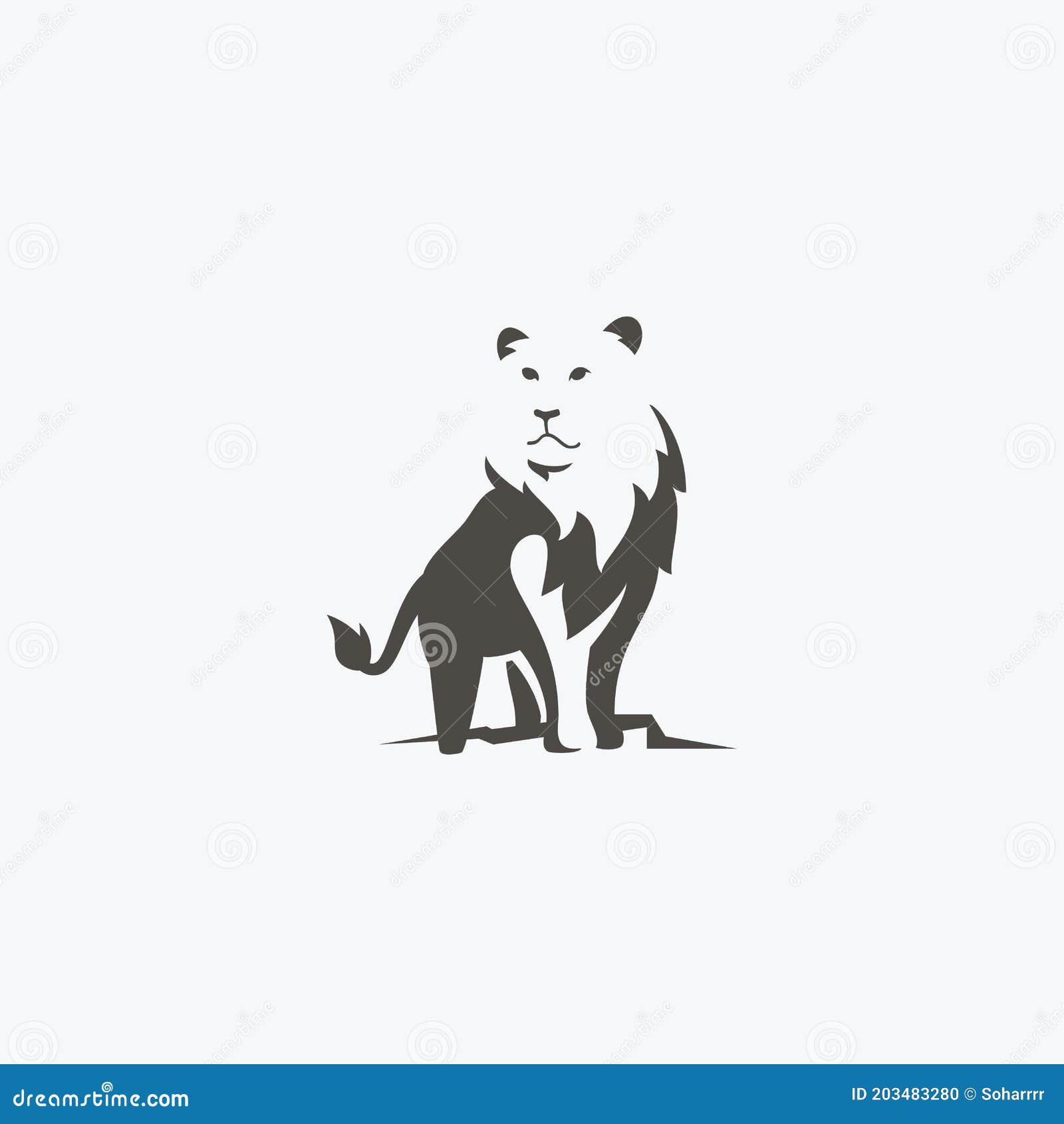 Majestic Lion Standing Proud Simple and Flat Icon Logo Stock Vector ...