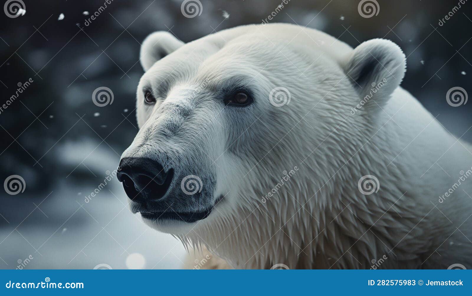 Majestic Mammal Walking in Snow, Its Large Nose in Focus Generated by ...