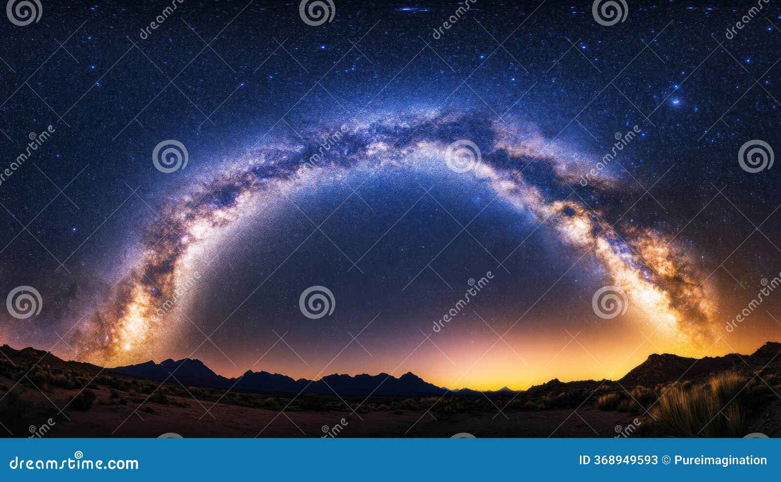 Majestic Milky Way Galaxy Arcing Over A Serene Mountain Landscape At ...