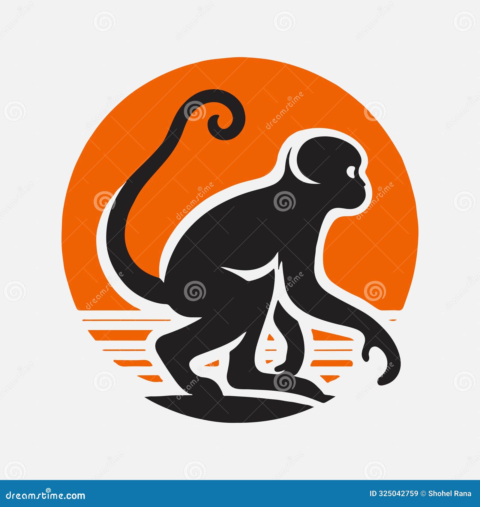 Monkey Silhouettes, Monkey Silhouette Collection, Sitting Monkey ...