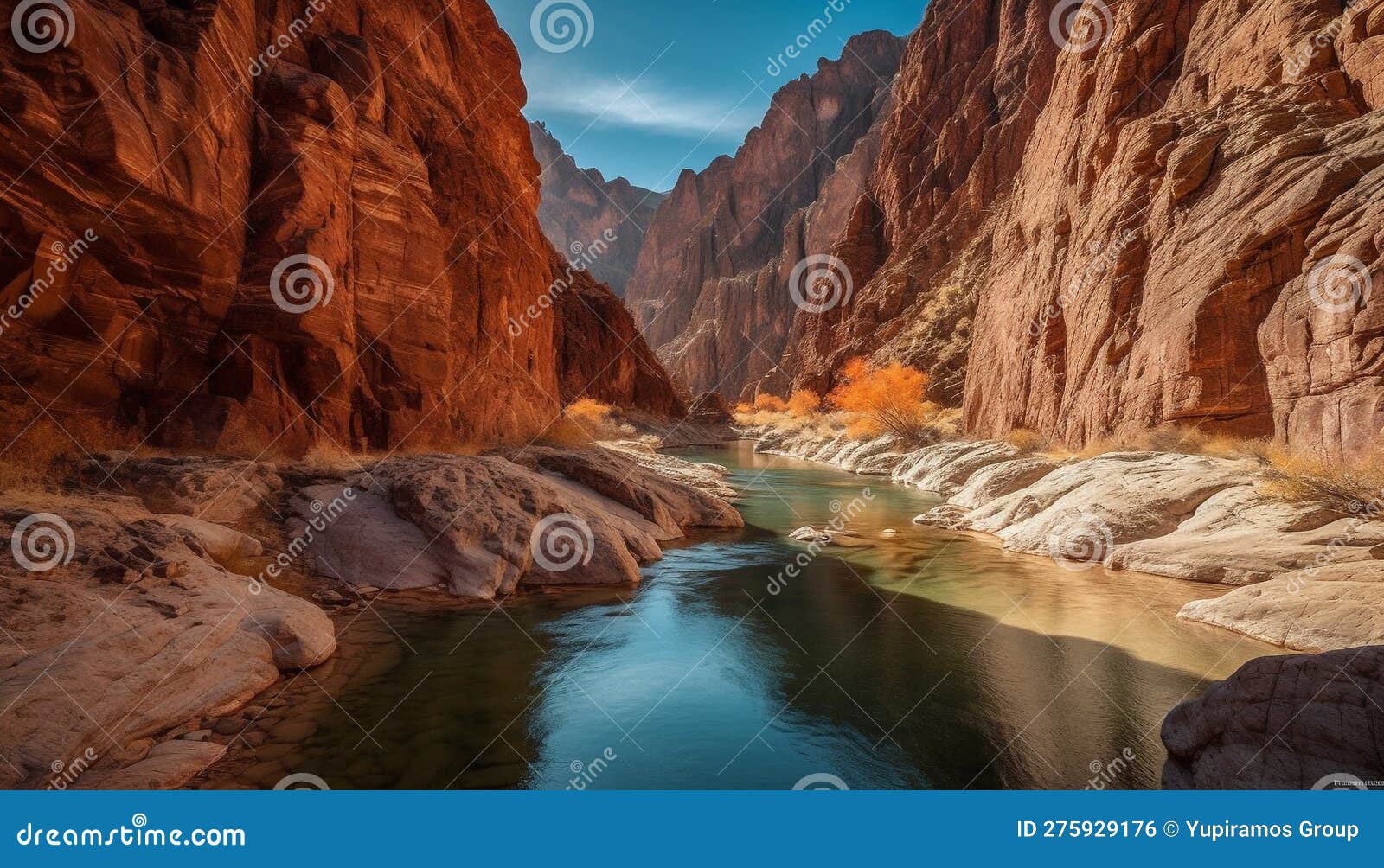 Majestic Mountain Range, Tranquil Scene, Flowing Water Generated by AI ...