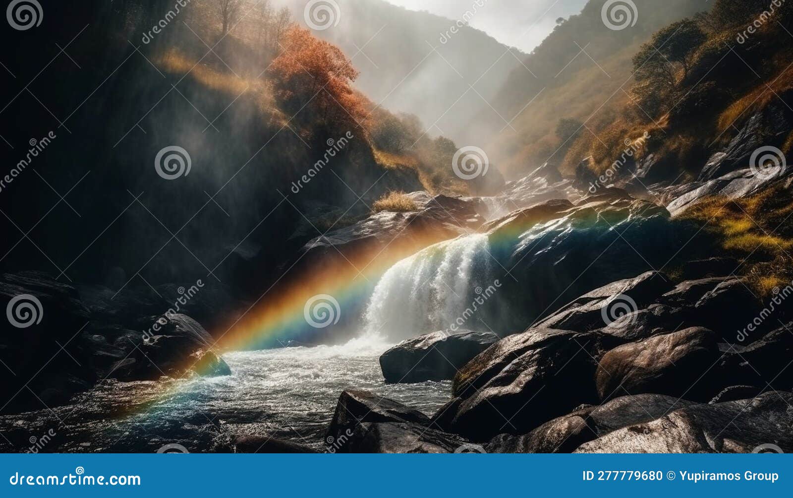 Majestic Mountain Range, Tranquil Scene, Flowing Water Generated by AI ...