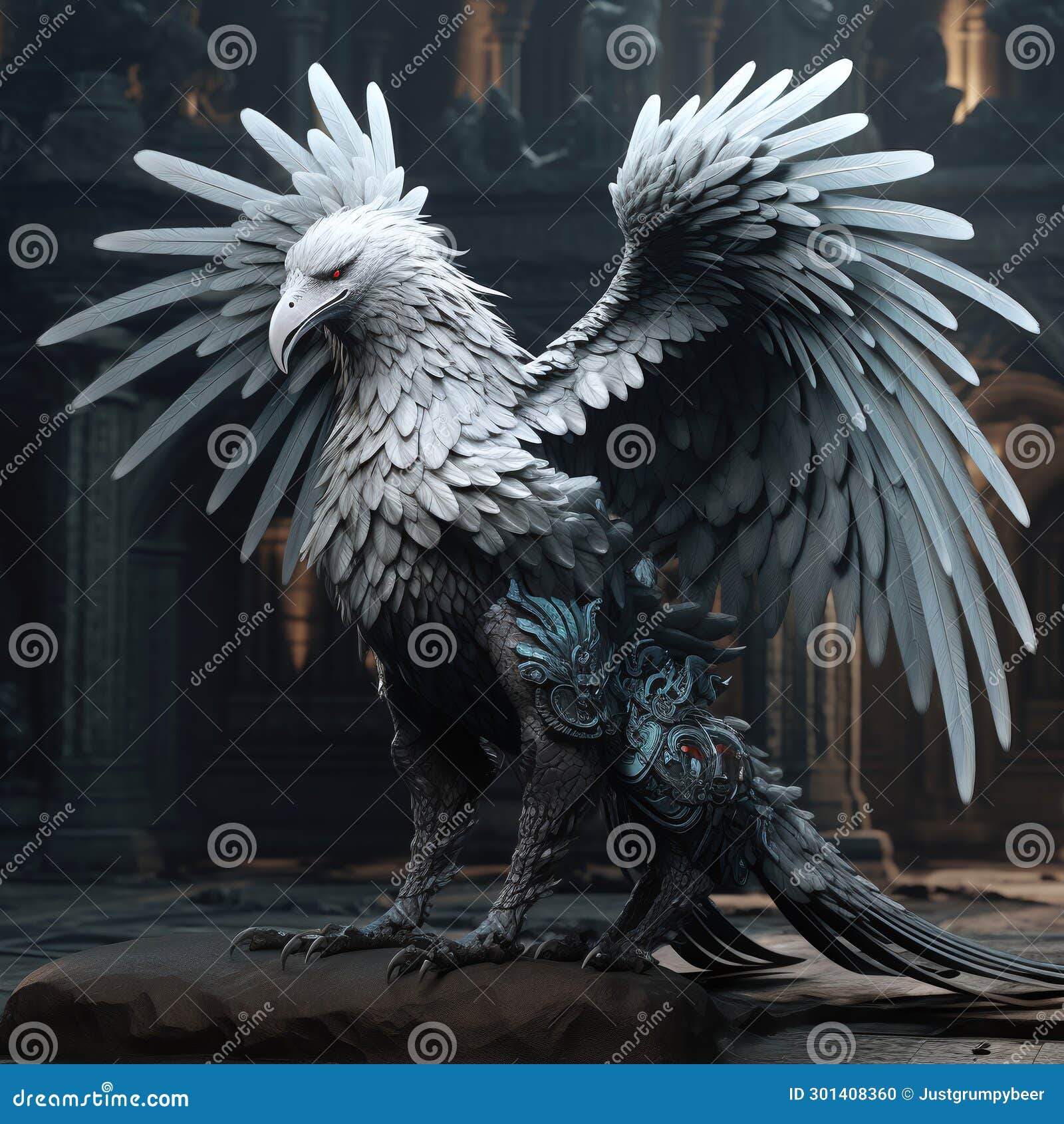 Majestic Mythical Creature Griffin with Imposing Wings Stock ...