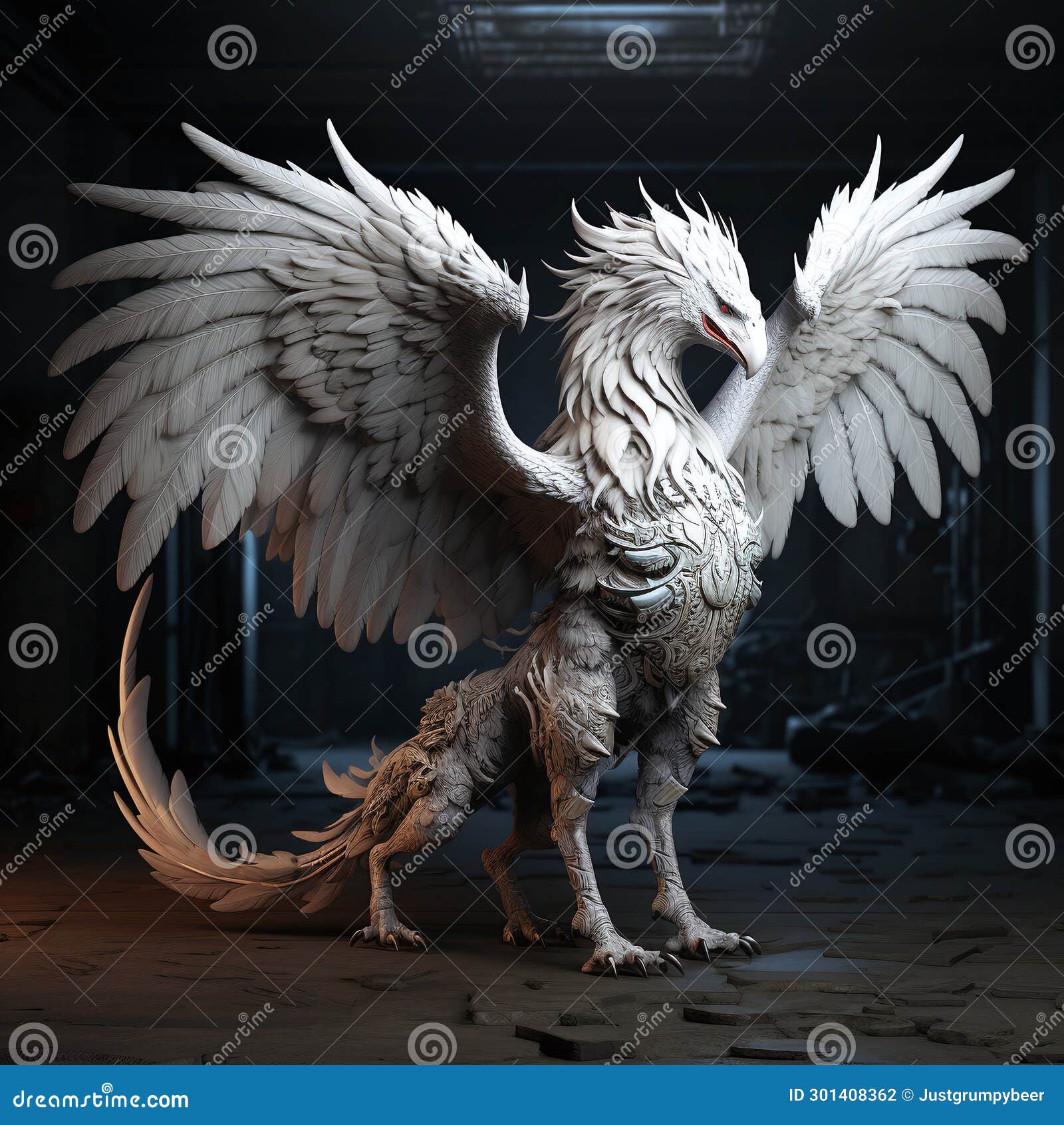 Majestic Mythical Creature Griffin with Imposing Wings Stock ...