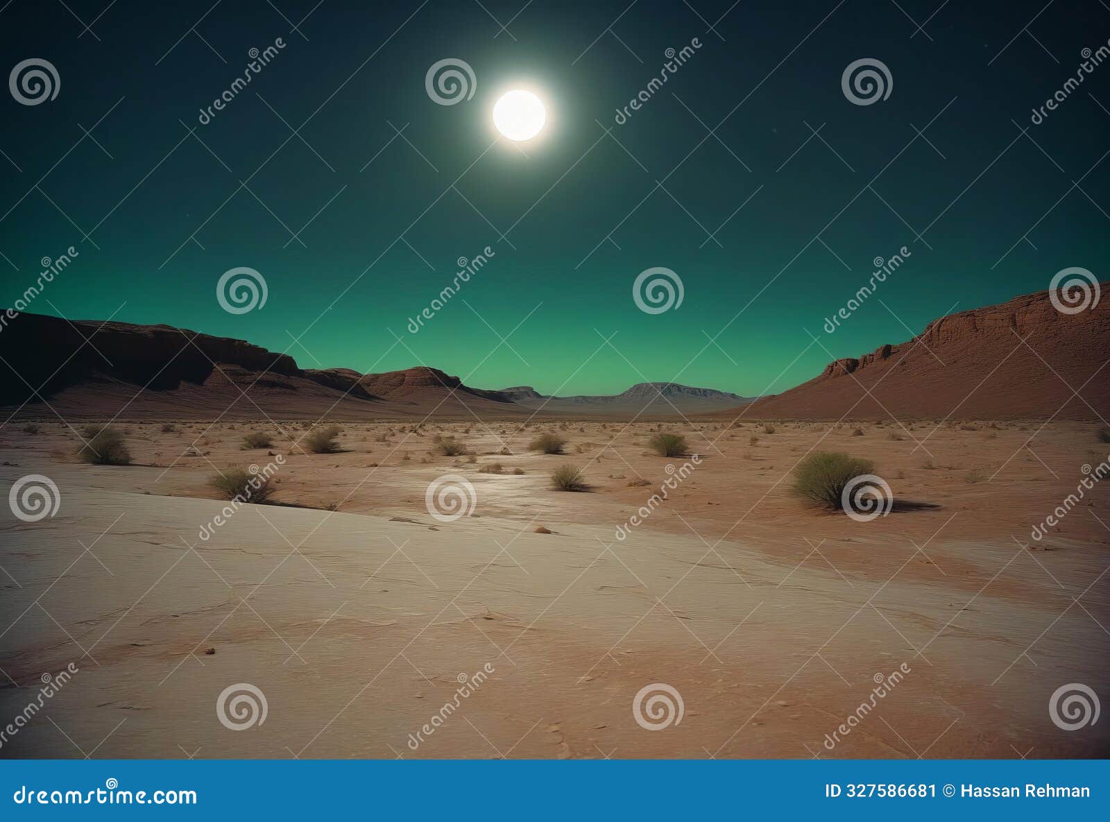 A Majestic Night in the Snowy Desert Stock Illustration - Illustration ...