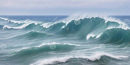 Majestic Ocean Wave, Created with Generative AI Technology Stock ...