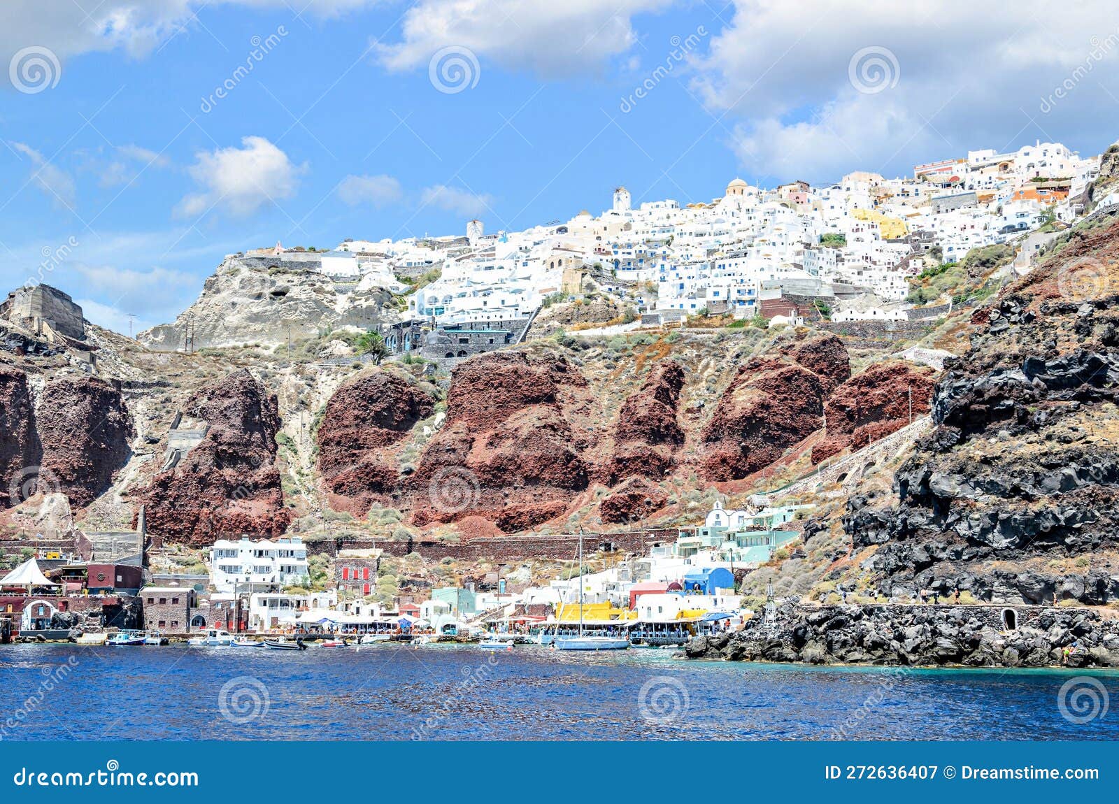 Majestic Oia Cliffs, Santorini Greece with Mesmerizing Views Stock ...