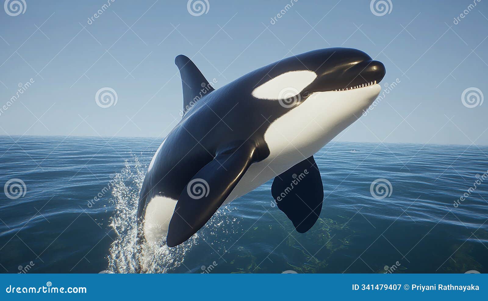 Majestic Orca Breaching the Surface of the Ocean Stock Image - Image of ...