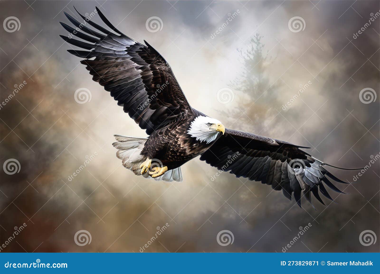 A Majestic and Powerful Bald Eagle Soaring through the Sky - this Bald ...