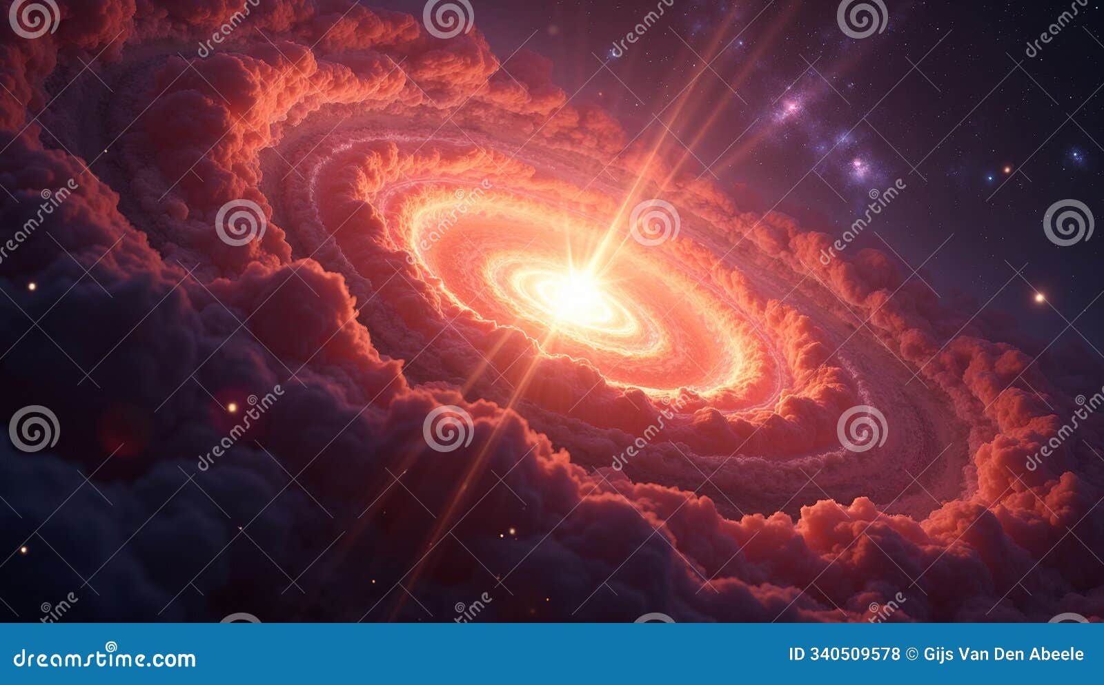 A Pulsar, With Bright Beams Of Radiation Shooting Out Into Space Stock ...