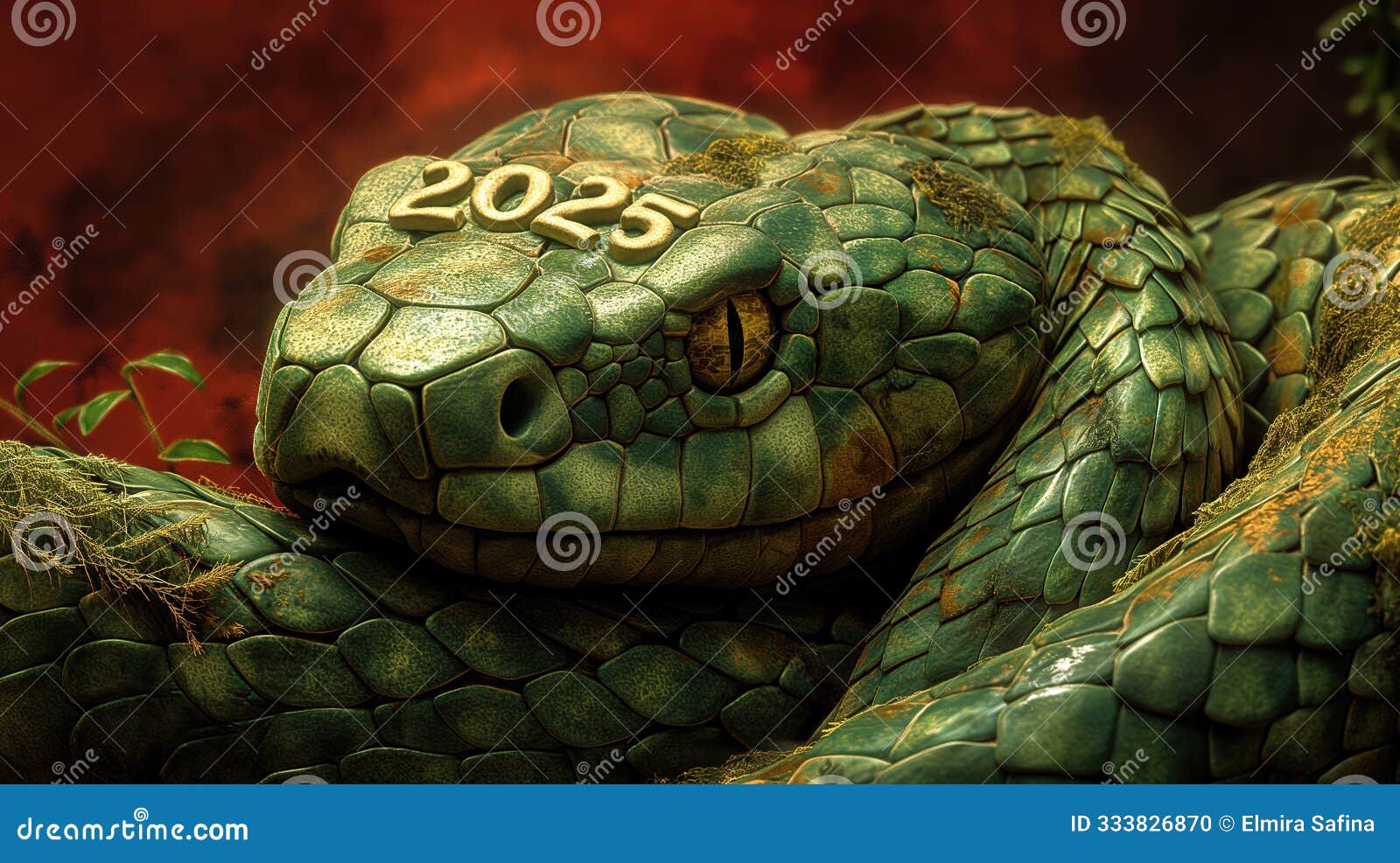 Majestic Serpent Dragon: Dark Fantasy Art With Red Accents Royalty-Free ...