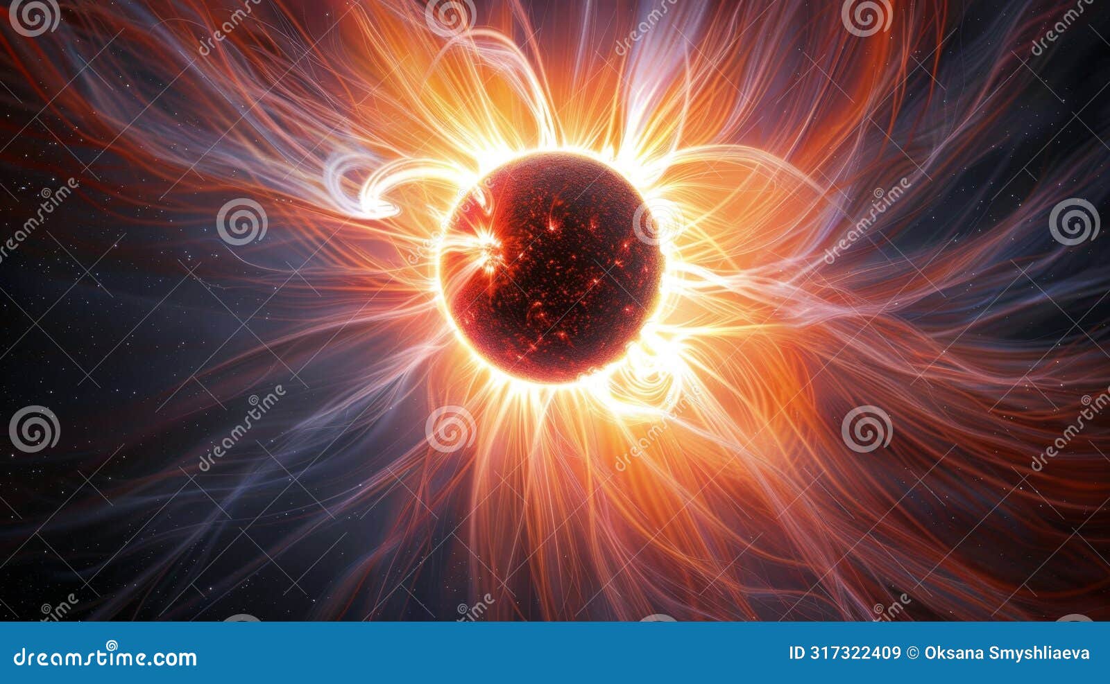 Majestic Solar Flare Eruption in Outer Space Stock Image - Image of ...