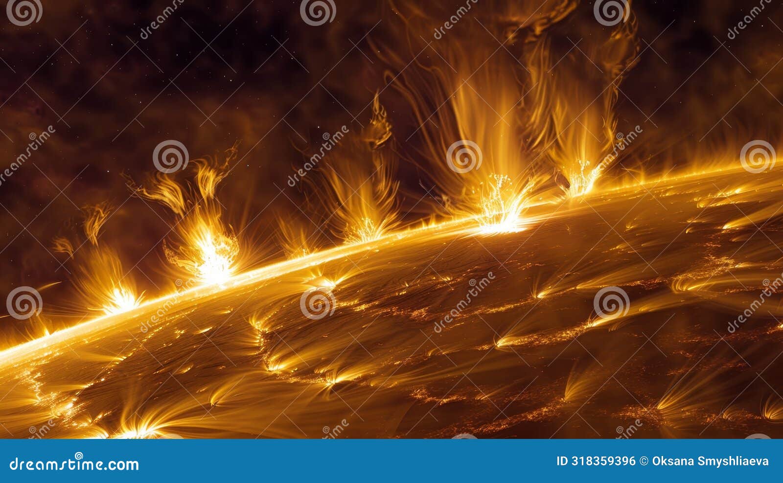 Majestic Solar Flares Dancing on the Sun S Surface Stock Photo - Image ...