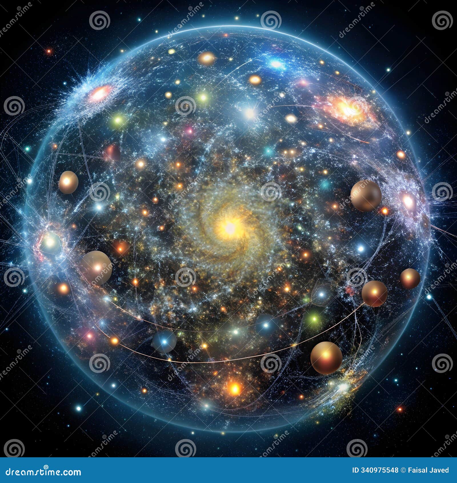 Majestic Solar System Diorama with Hyper Realistic Planets Floating in ...