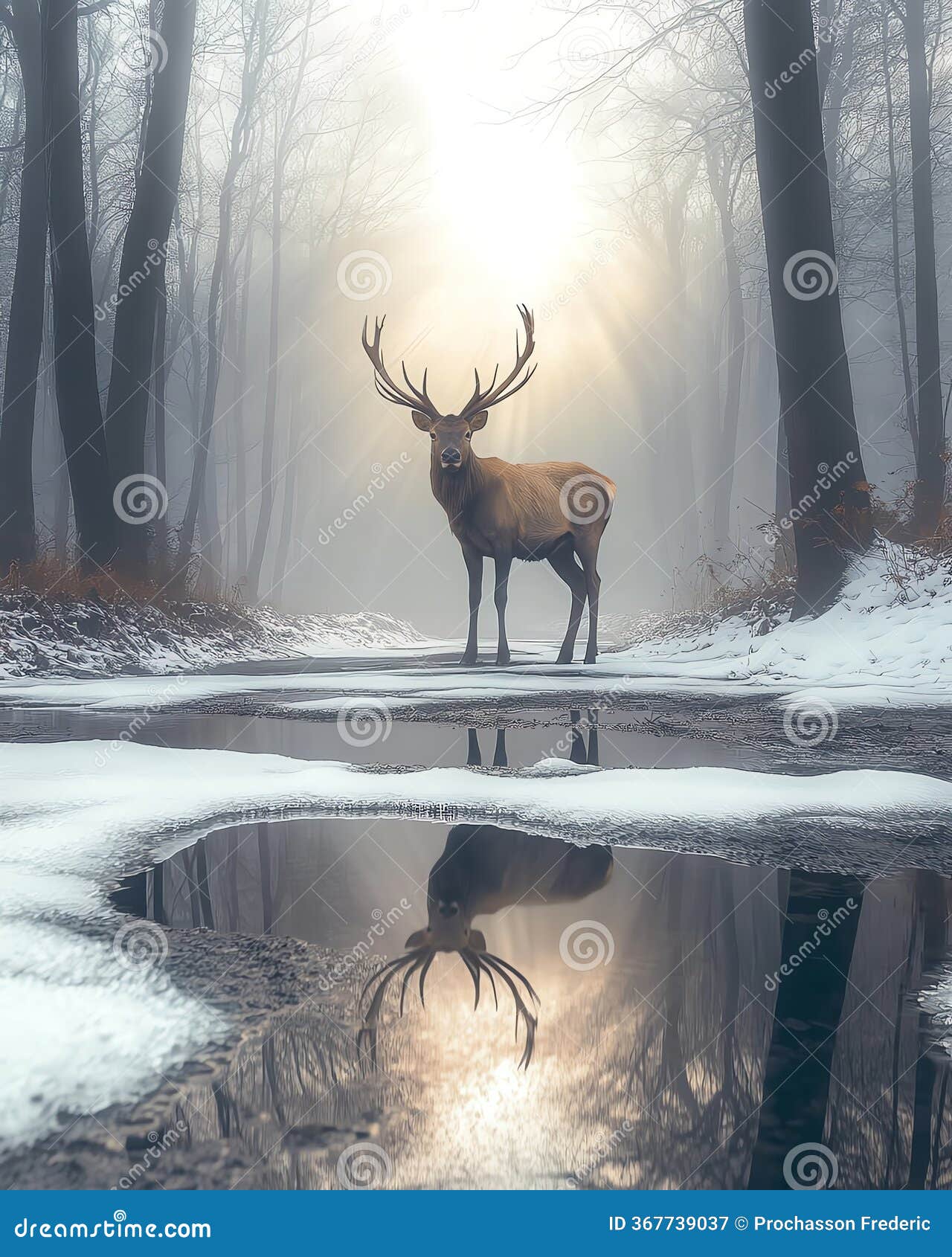 Majestic Stag: The Regal Beauty Of The Deer Cartoon Vector ...