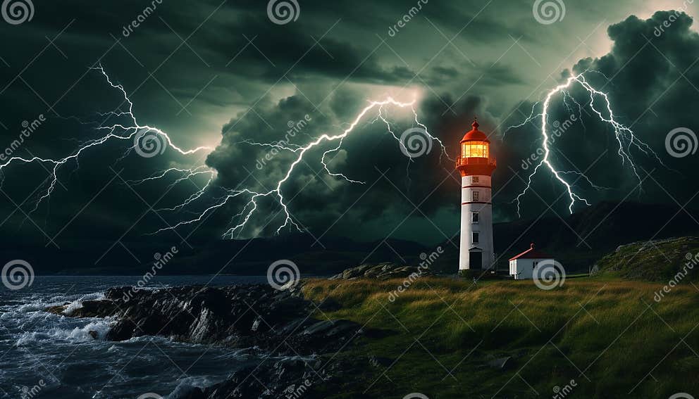 Majestic Storm Cloud Illuminates Spooky Coastline, Warning Symbol of ... Majestic Storm Cloud Illuminates Spooky Coastline, Warning Symbol of ...