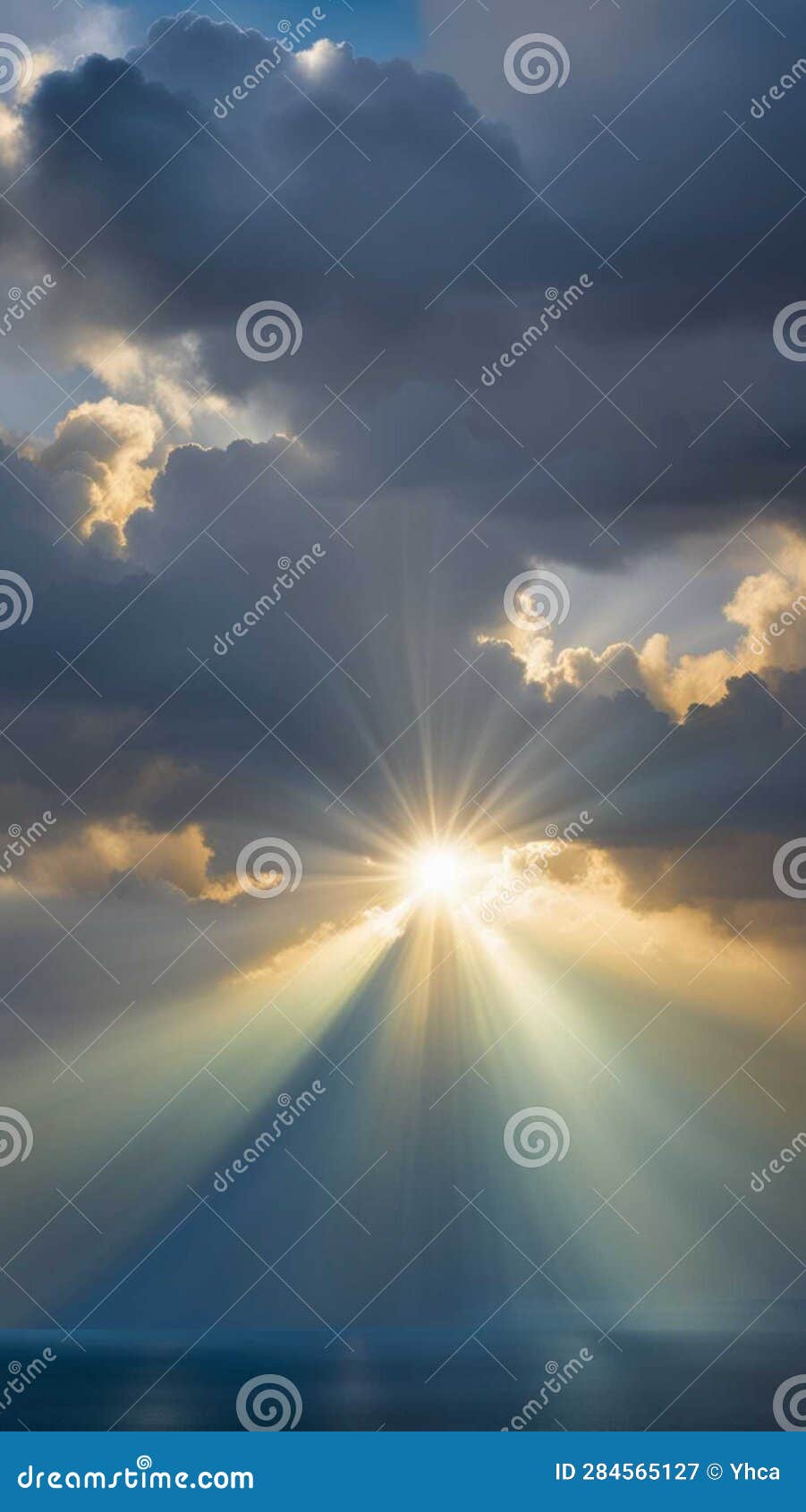 Majestic Sun Rays through Clouds Illustration Artificial Intelligence ...