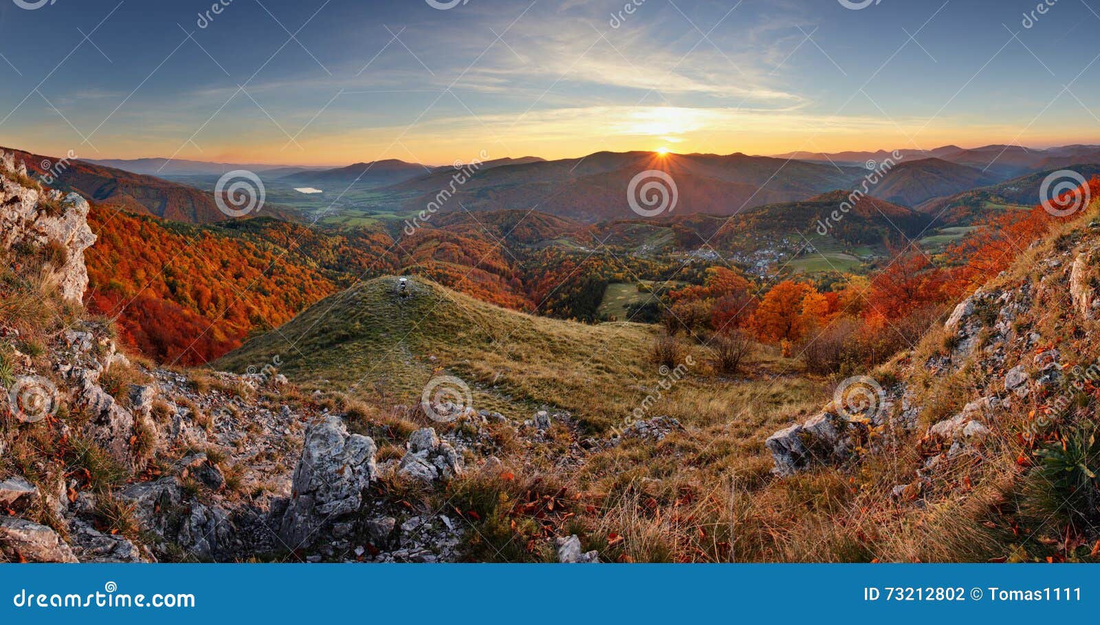 Majestic Sunset in the Mountains Landscape Stock Photo - Image of ...