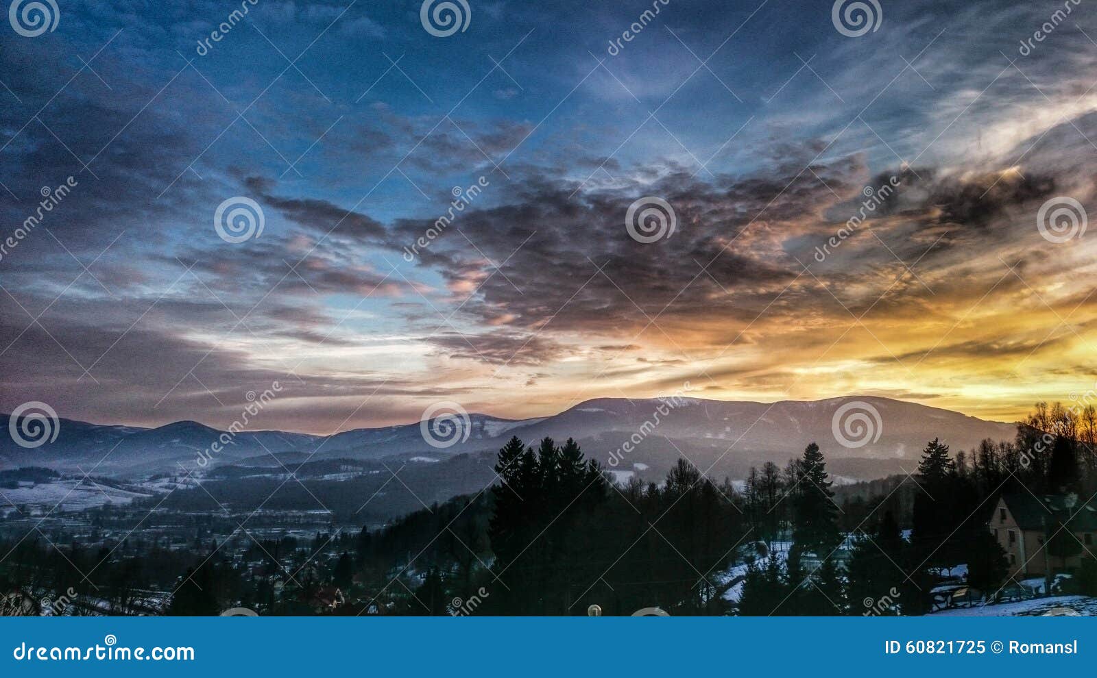 Majestic Sunset in the Mountains Landscape. Stock Image - Image of ...