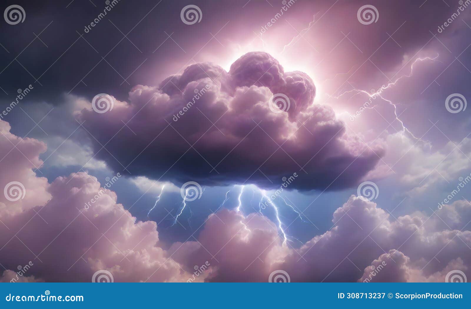 Majestic Thunderclouds and Lightning Stock Image - Image of celestial ...