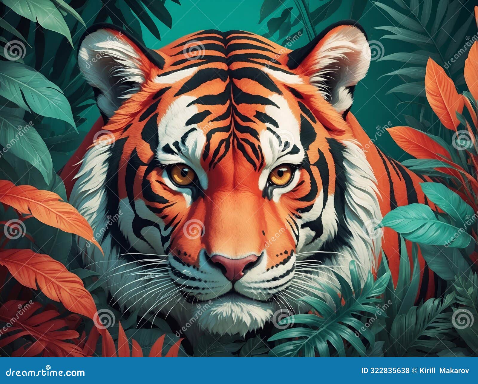 Majestic Tiger Prowling Through A Misty Jungle Royalty-Free Stock Photo ...