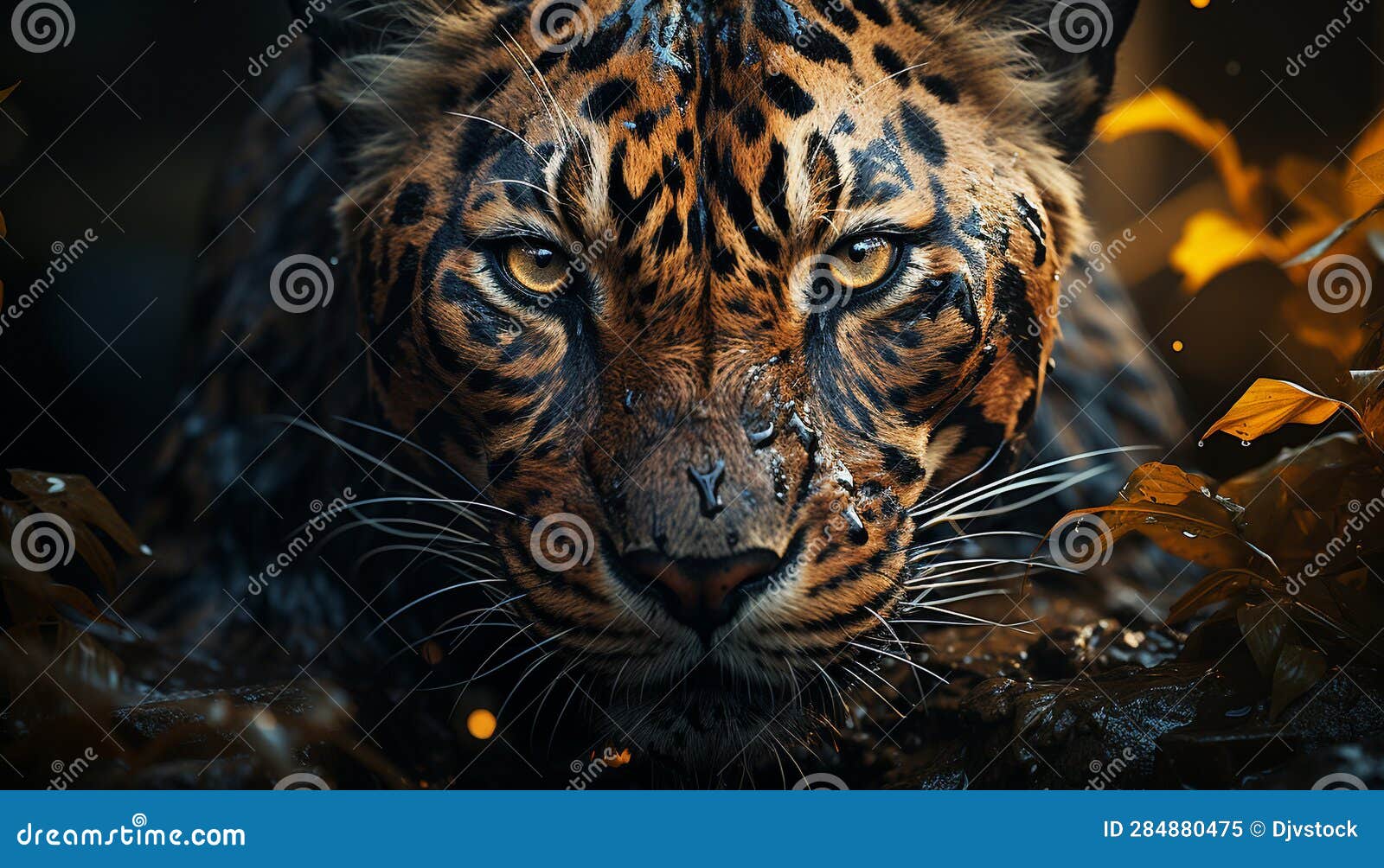 Majestic Tiger, Wildcat Staring, Beauty in Nature, Selective Focus Generated by AI Stock ...