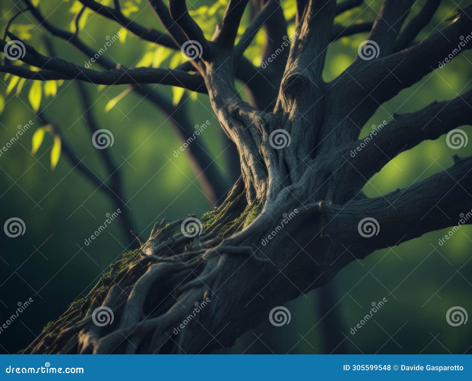 A Majestic Tree Detail with Sprawling Roots and Lush Branches Standing ...