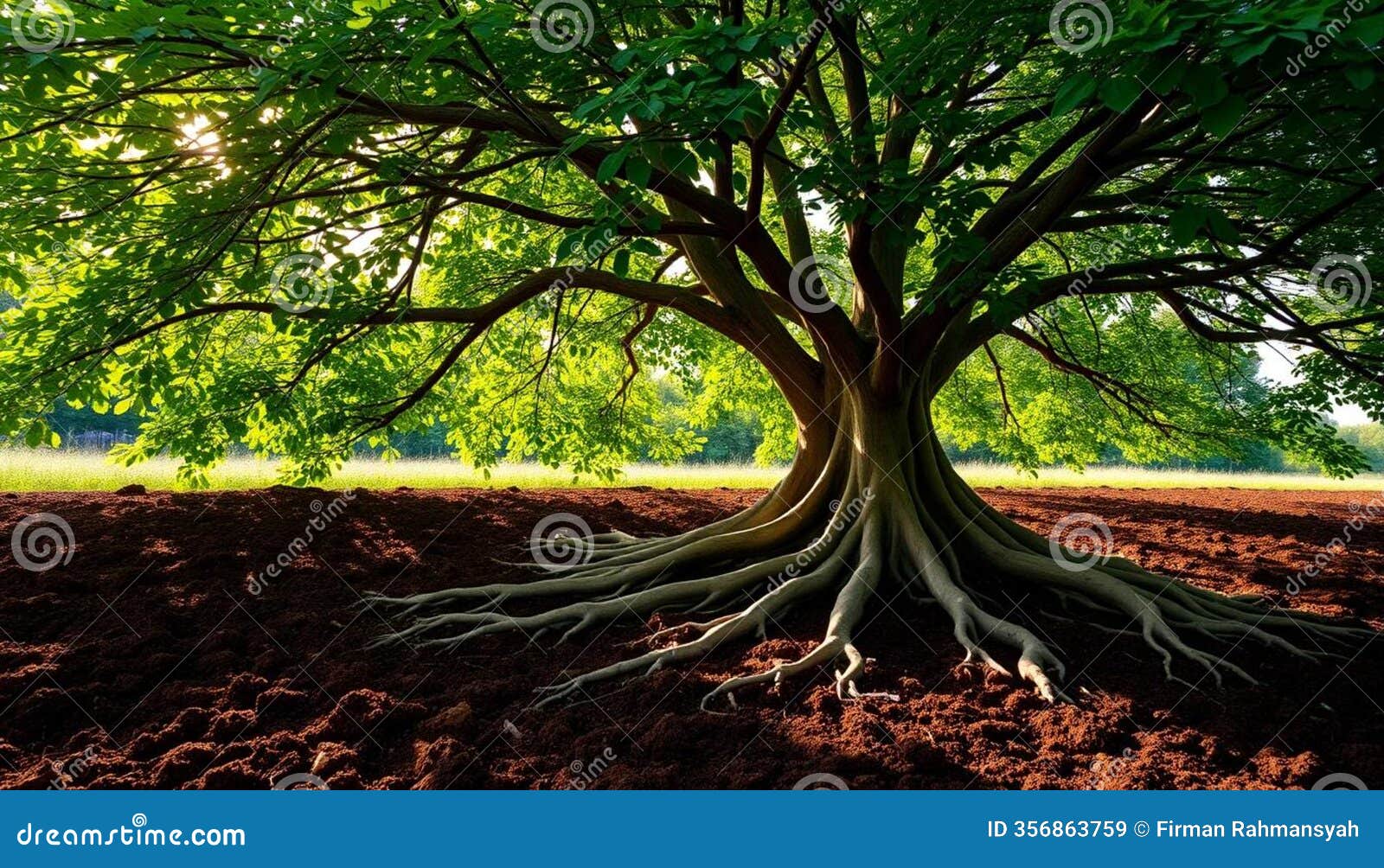 Majestic Tree Roots Reaching Deep into the Earth Stock Illustration ...