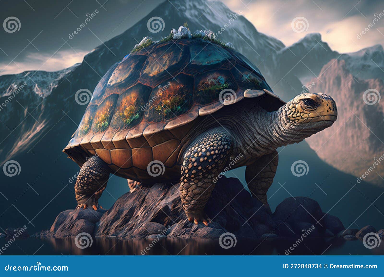 Majestic Sea Turtle Swimming Among Coral Reefs Royalty-Free Stock Image ...