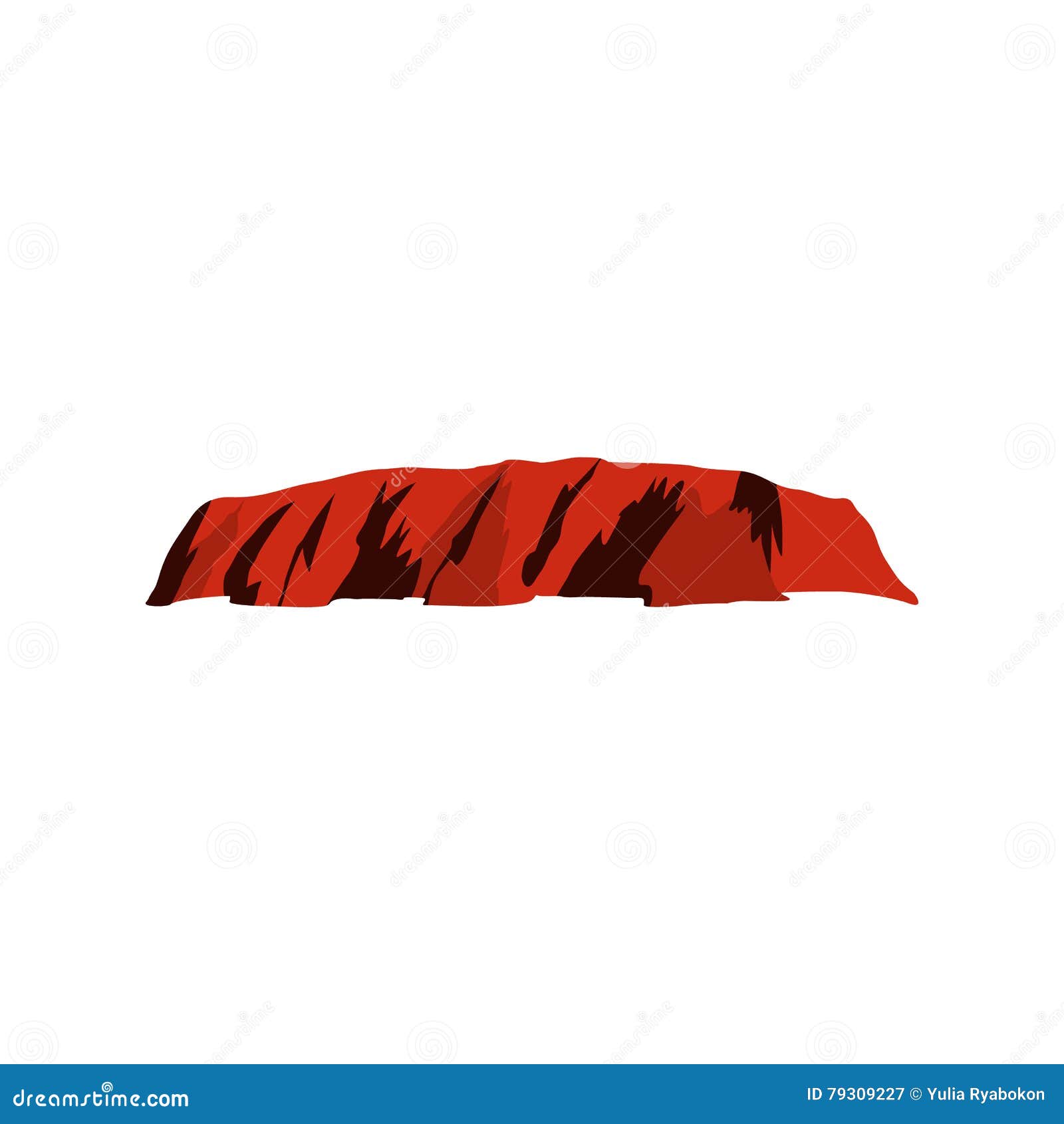 Uluru Icon In Cartoon Style Isolated On White Background. Australia ...