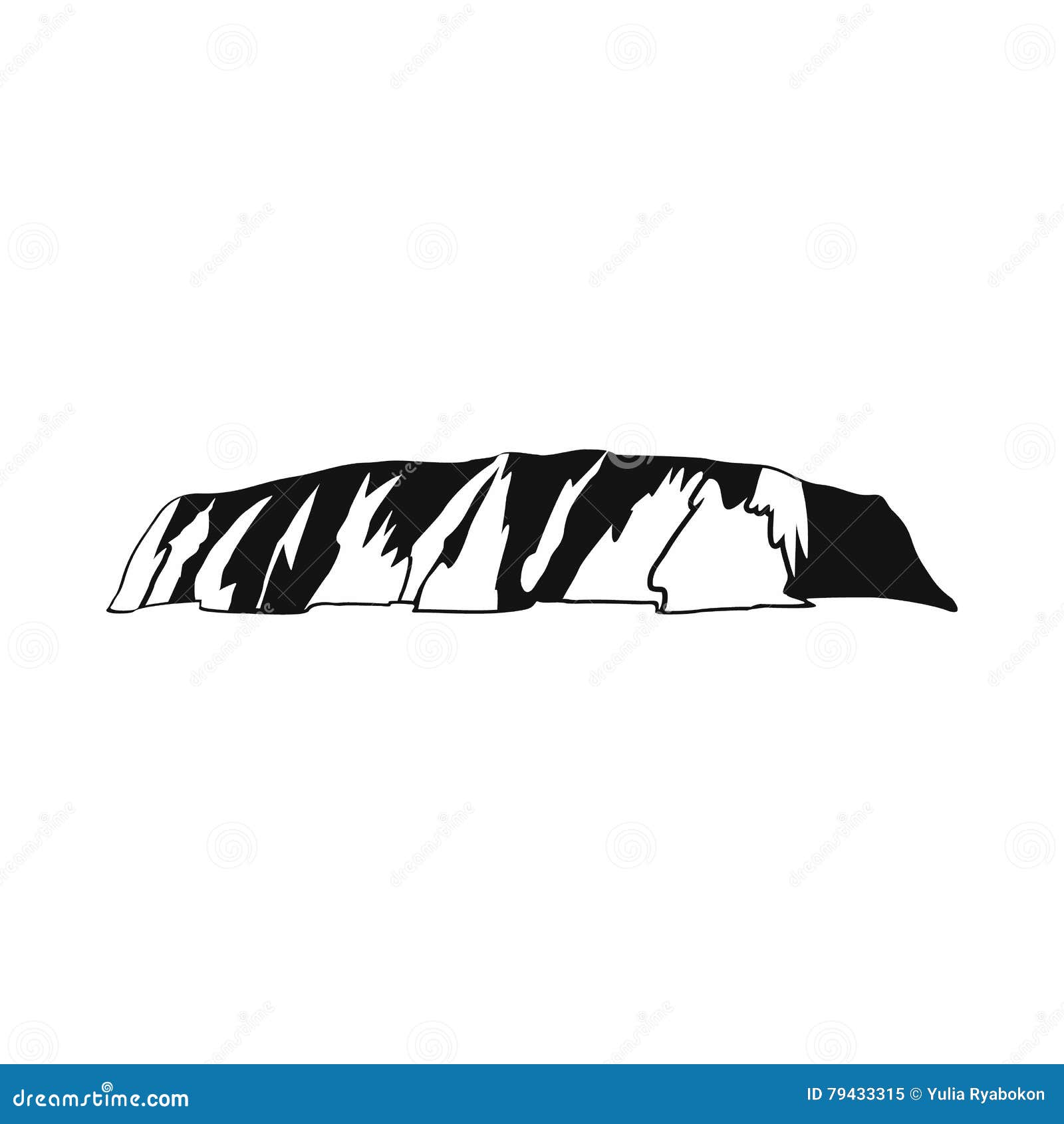 Uluru Icon In Cartoon Style Isolated On White Background. Australia ...