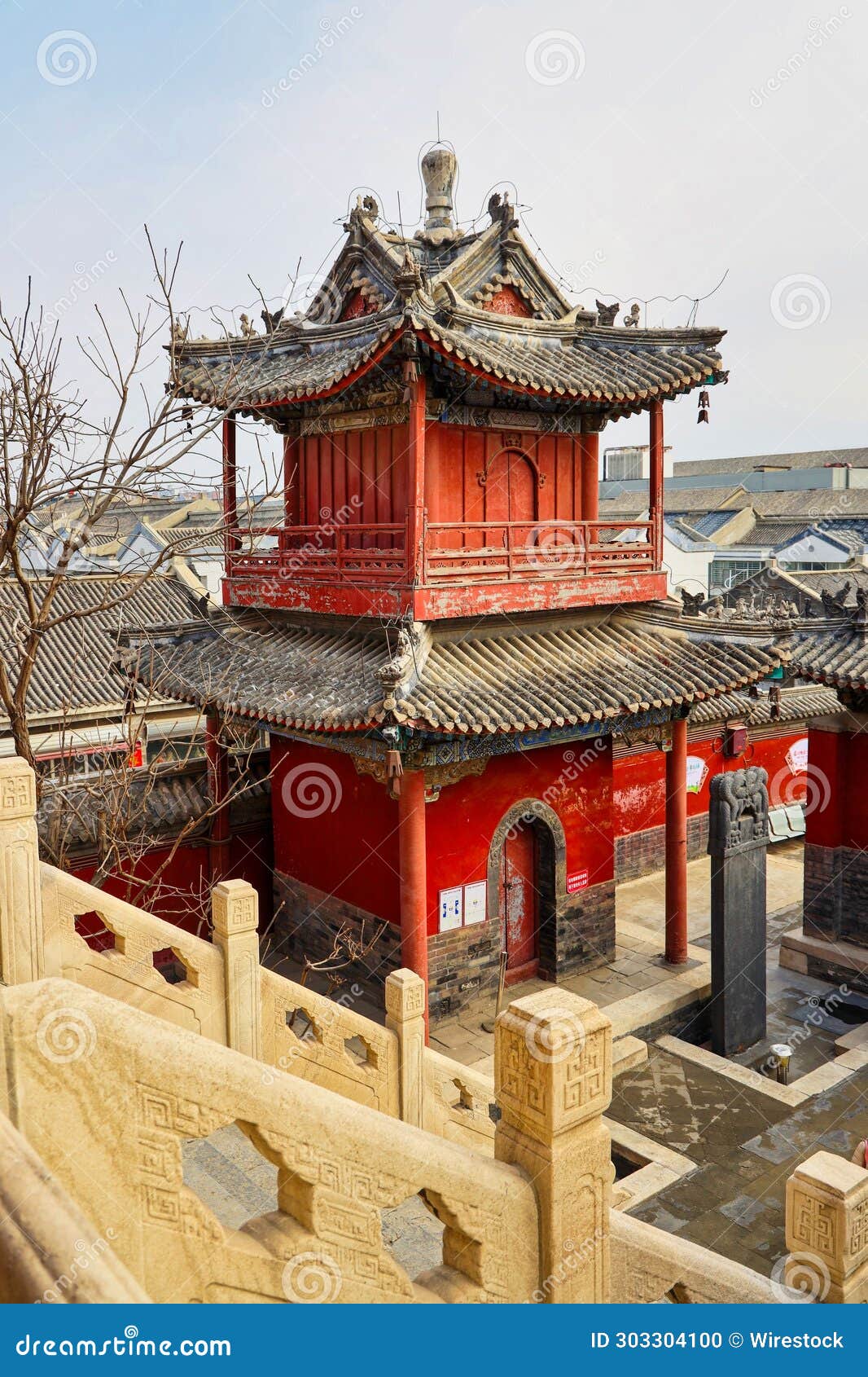 Majestic View of Daci Pavilion in the City of Baoding, Hebei Province ...