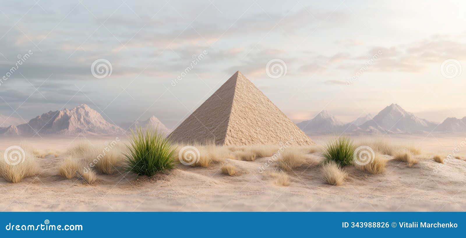 Majestic View of the Great Pyramid in the Desert Landscape Stock ...