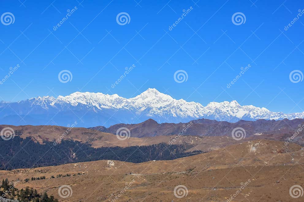 Majestic View of Mount Kanchenjunga Stock Photo - Image of travel ...