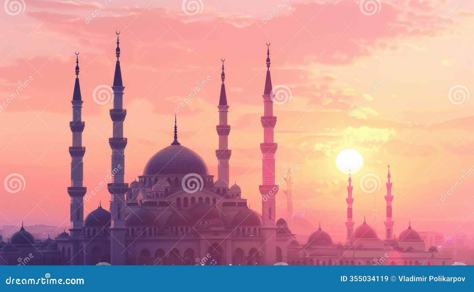 Majestic White Building with Spires at Sunset, Ideal for Architectural ...