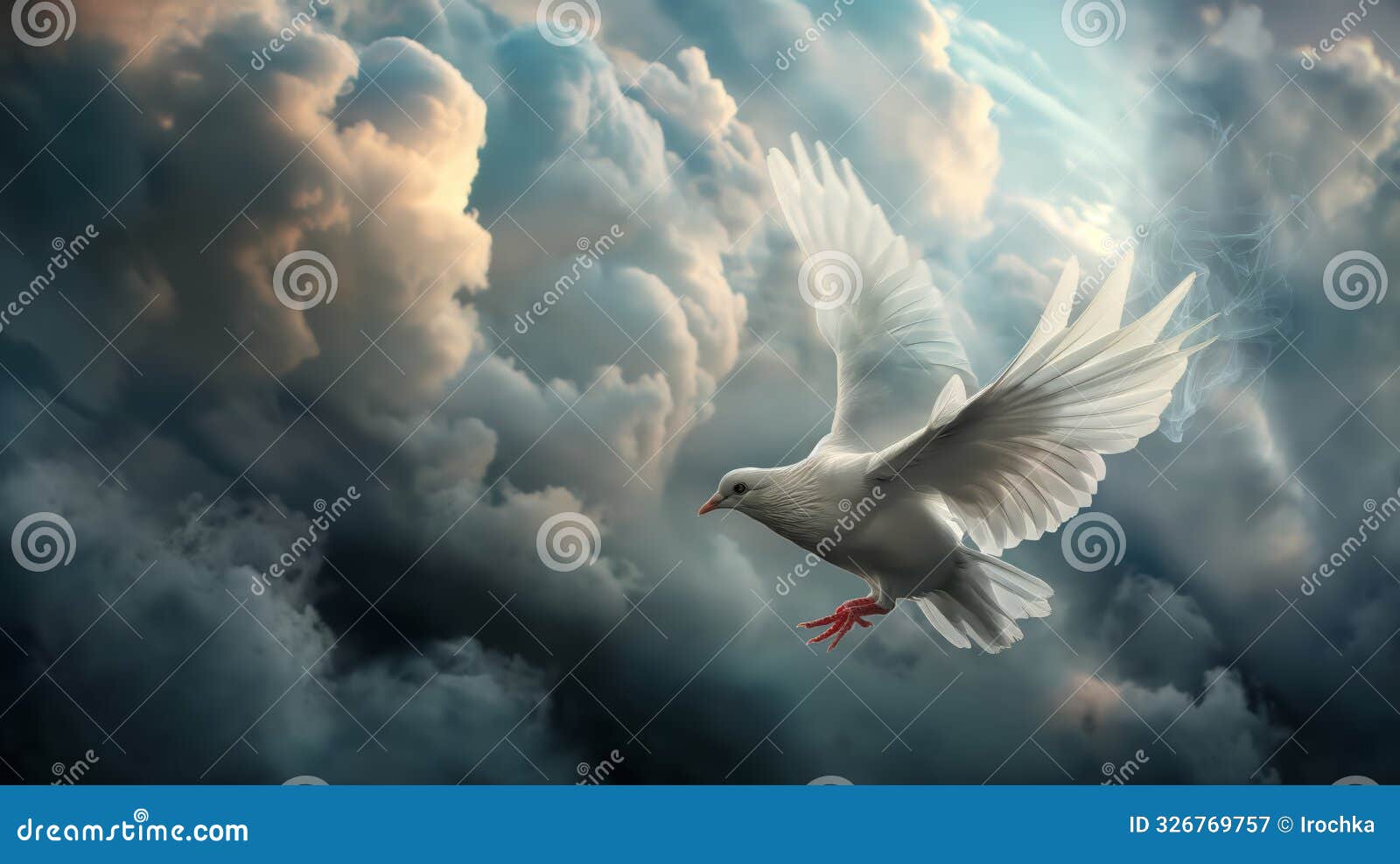 Majestic White Dove in Mid-Flight Stock Image - Image of generated ...