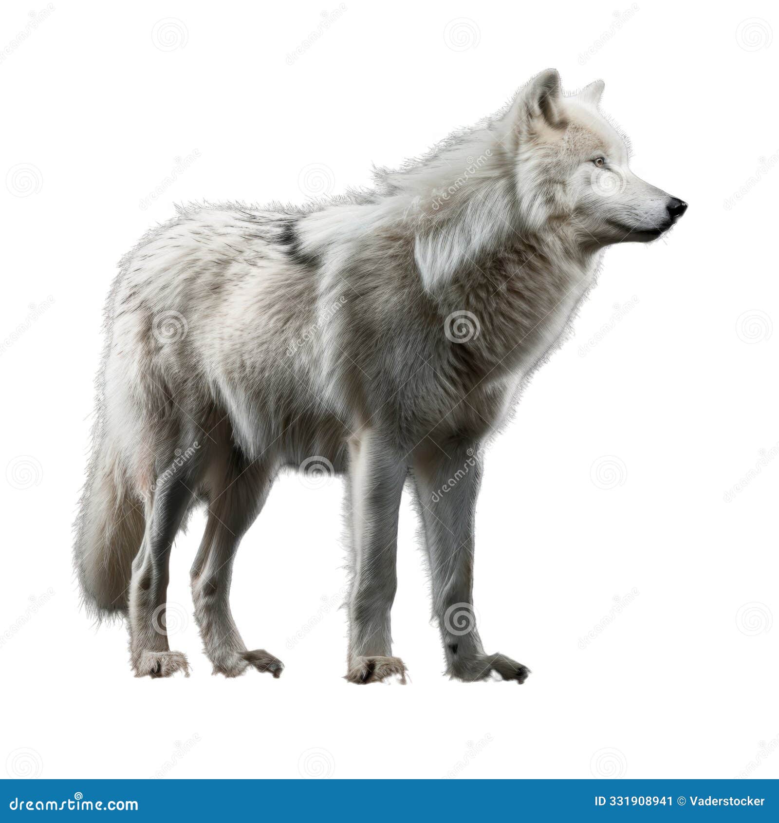 A Majestic White Wolf Standing in Profile Stock Illustration ...