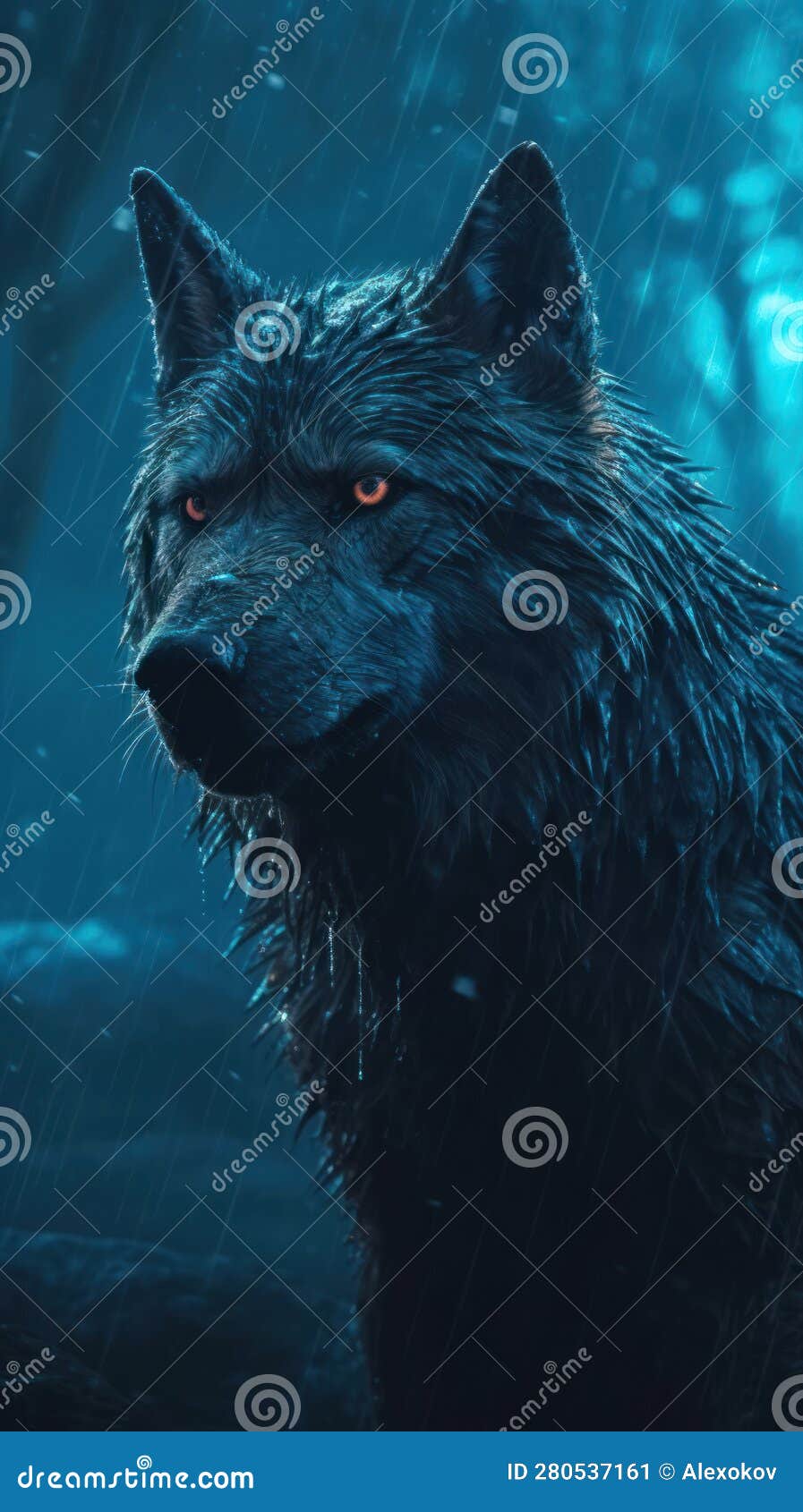 Majestic Wolves on a High-Resolution Wallpaper . Stock Illustration ...