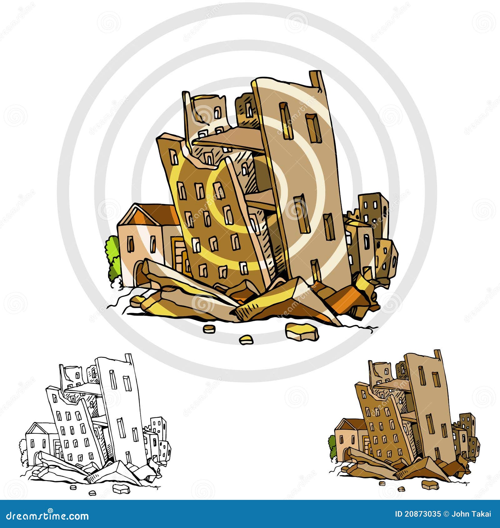 City Hit Earthquake Concept Card 3d Isometric View. Vector ...