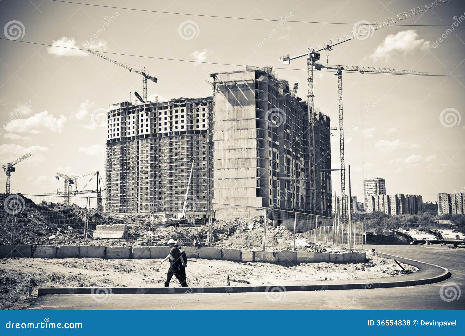 Major Construction of Residential Complex. Stock Photo - Image of ...